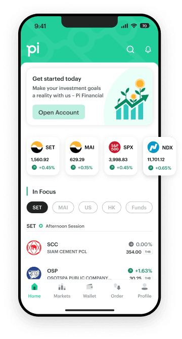 เทรดหุ้นไทยออนไลน์ ซื้อขายได้ 750+ หลักทรัพย์ | Pi Securities